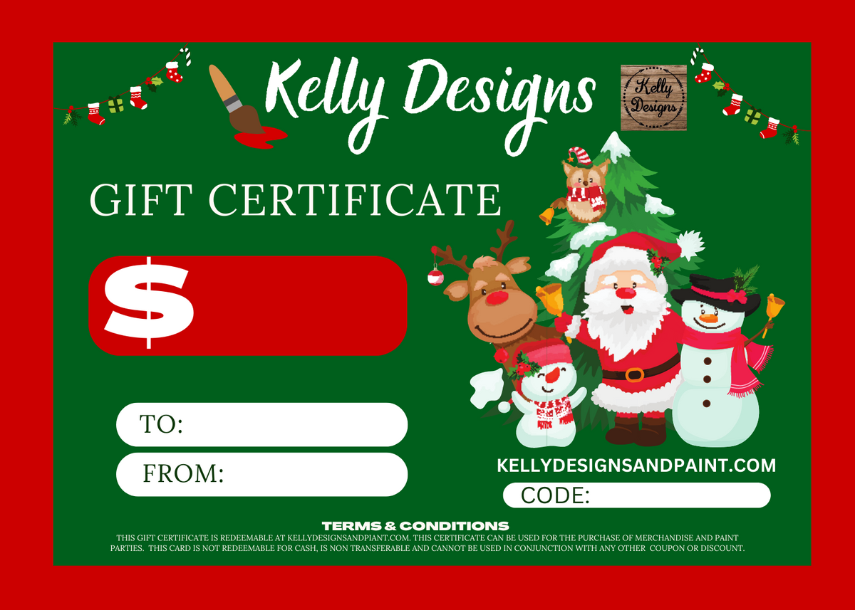 Kelly Designs Gift Card – Kelly Designs And Paint